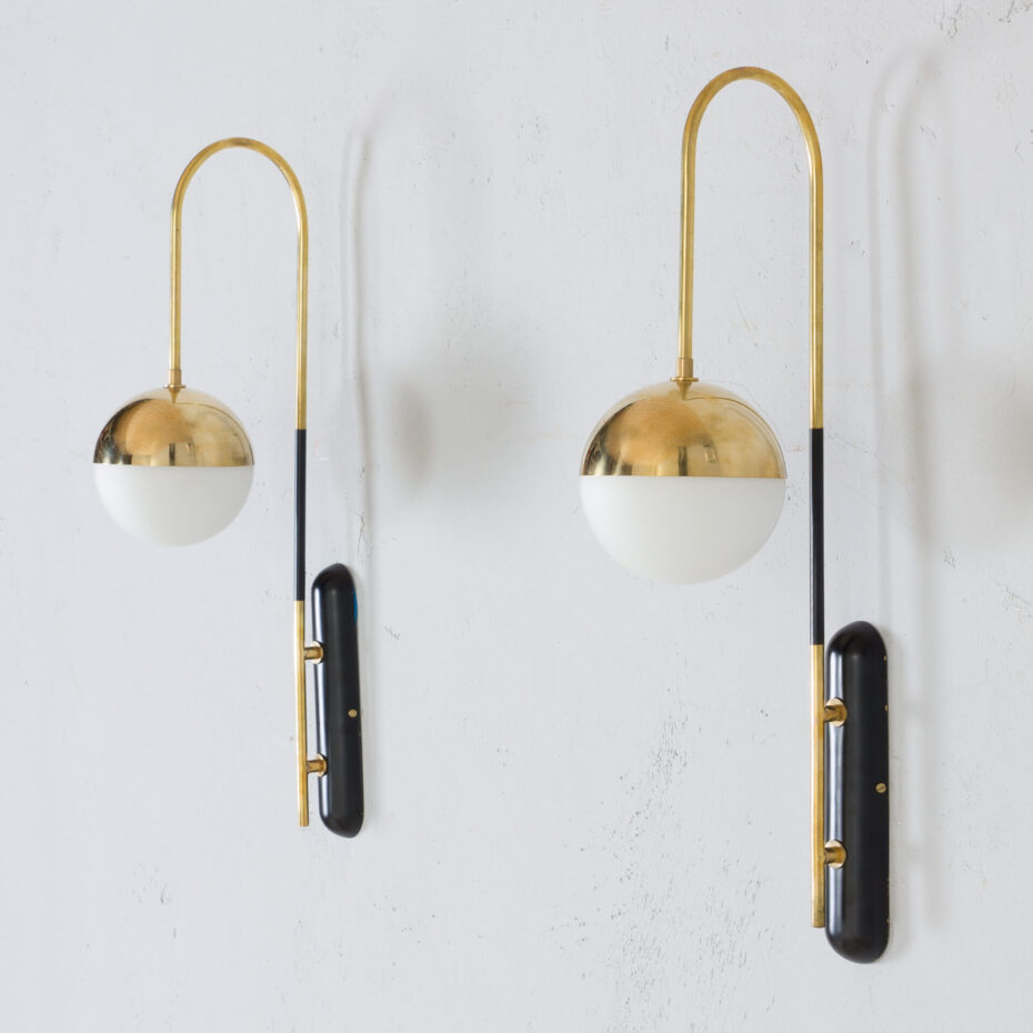 Italian wall sconces in art deco mid century style - Futureantiques