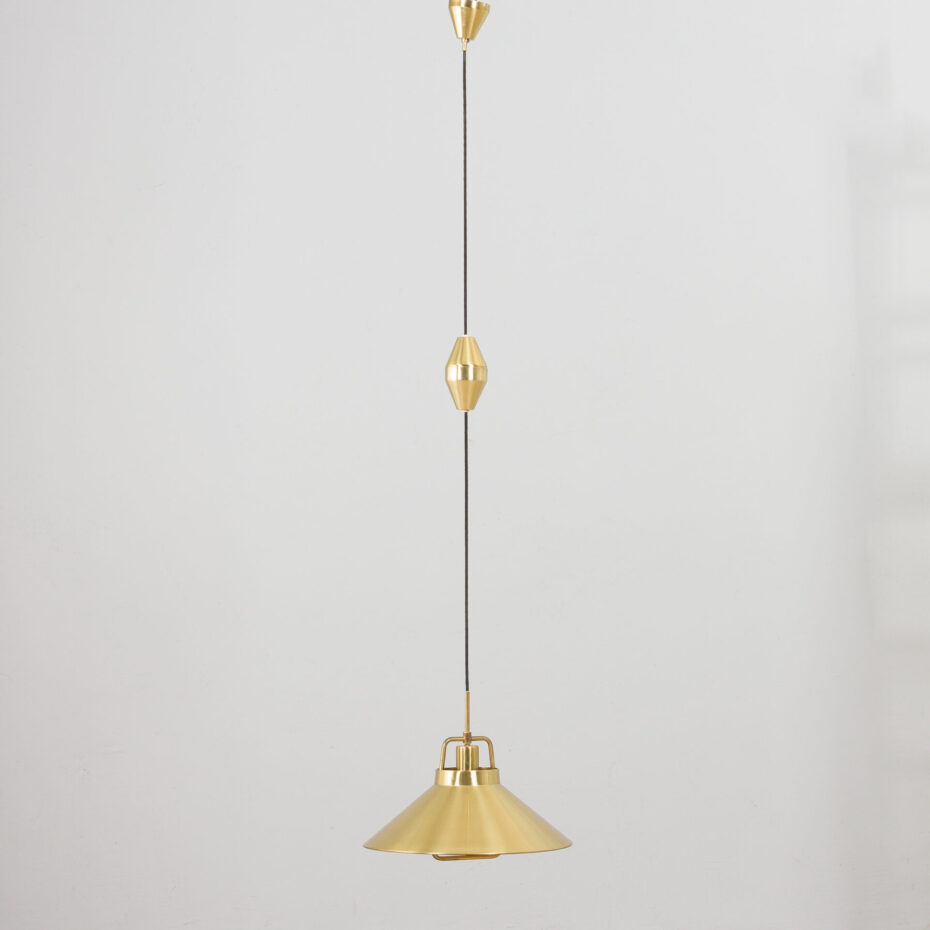Mid-Century Danish Brass P-295 Adjustable Pendant Lamp By Fritz ...
