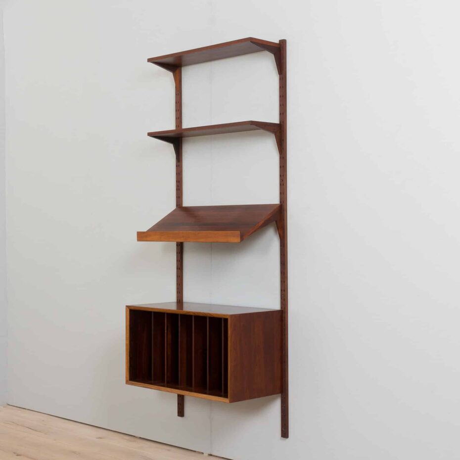 Poul Cadovius rosewood wall unit with vinyl records cabinet with ...