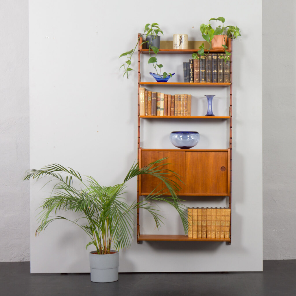 Scandinavian mid-century modern wall mounted shelving system Ergo in ...